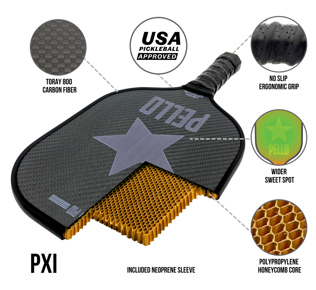 PXI 3K Carbon Fiber Pickleball Paddle – BWC, LLC